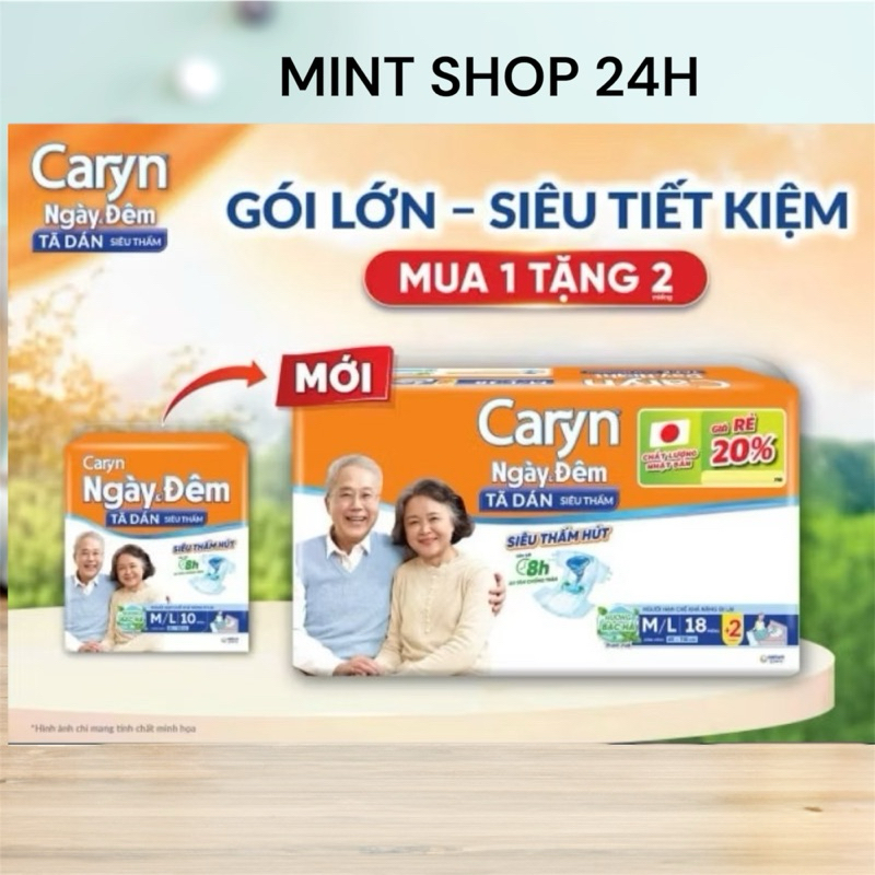 Caryn Day & Night Super Absorbent Adult Diapers M/L18+2 (Hip ...