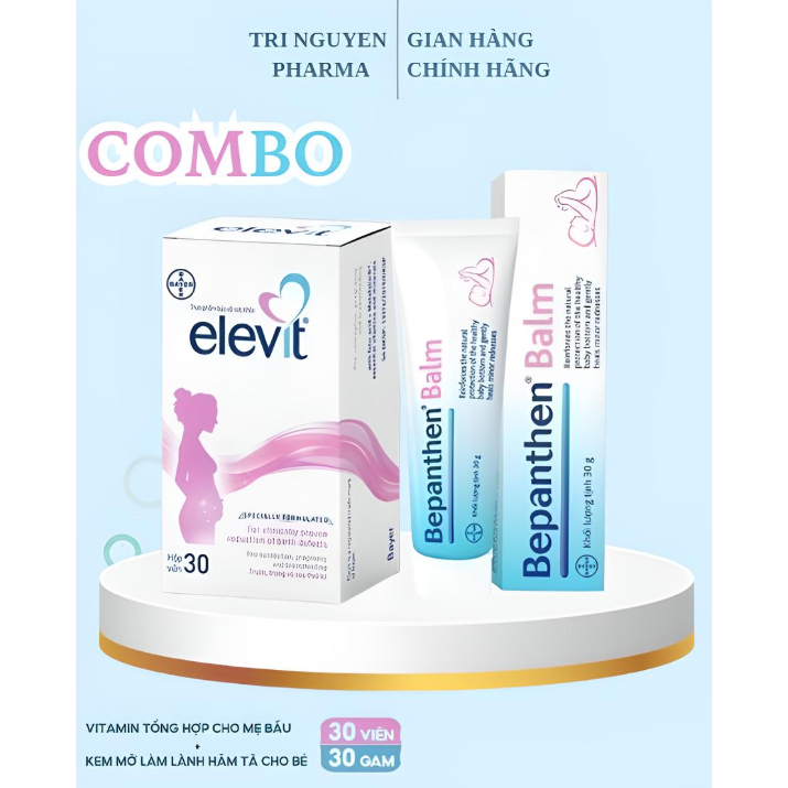 Combo Elevit Pregnancy Vitamin 30 Tablets and Bepanthen Balm Anti ...