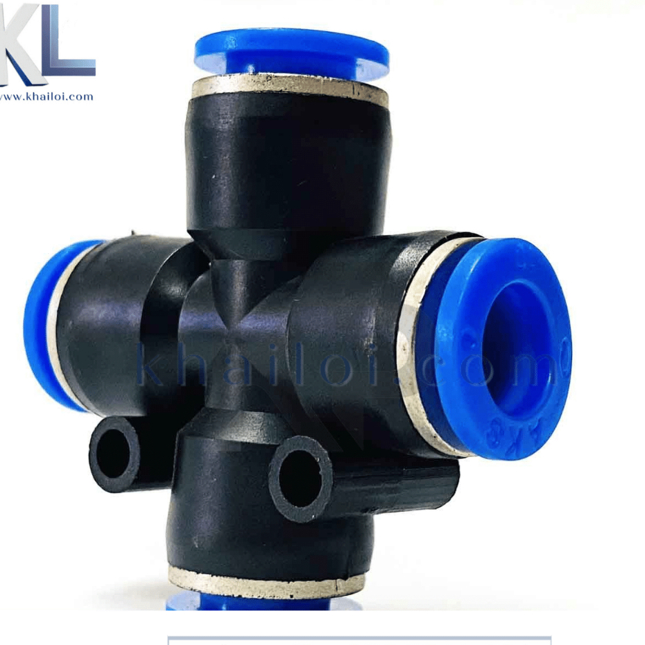 Pneumatic pipe connector - 4-way pneumatic hose connection - PZA cross ...