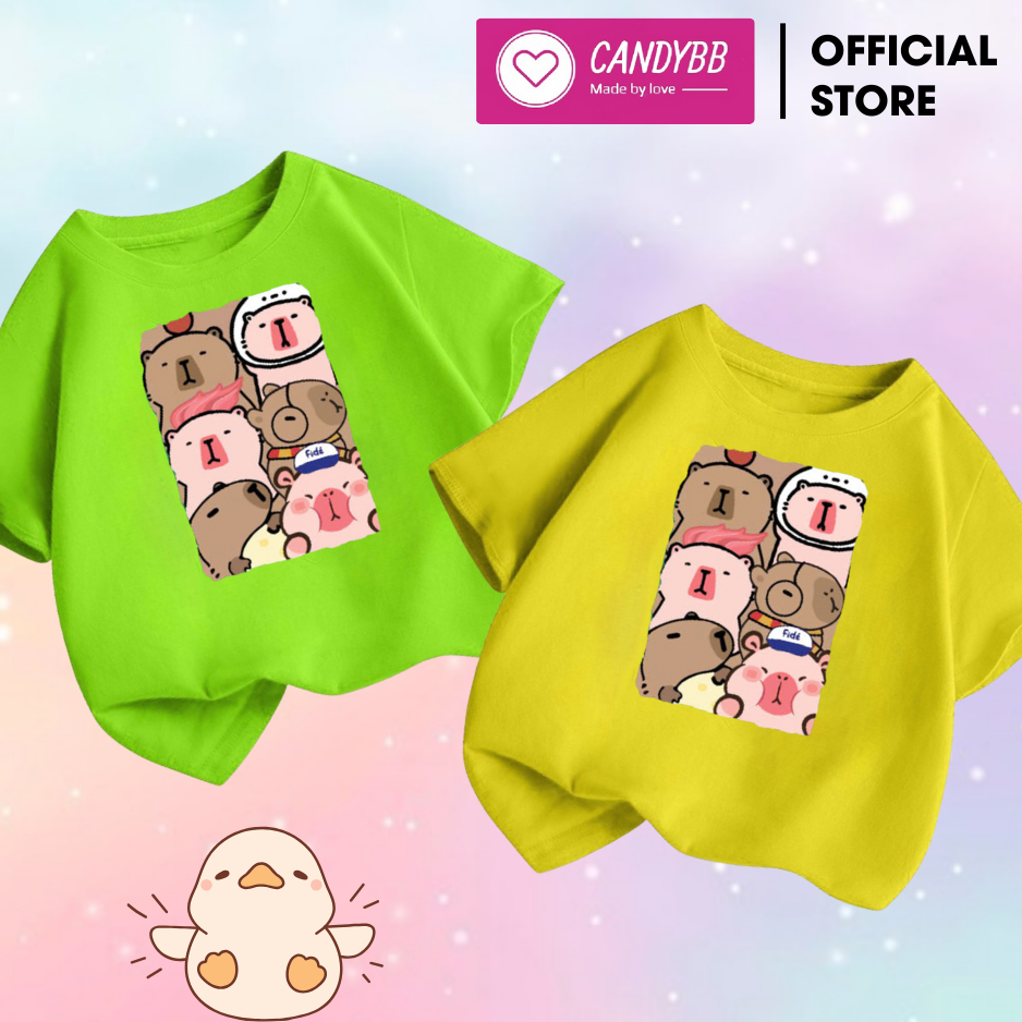 100% Capybara Cotton T-shirt for children, boys and girls, sizes from 10 - 60kg | Shopee Malaysia