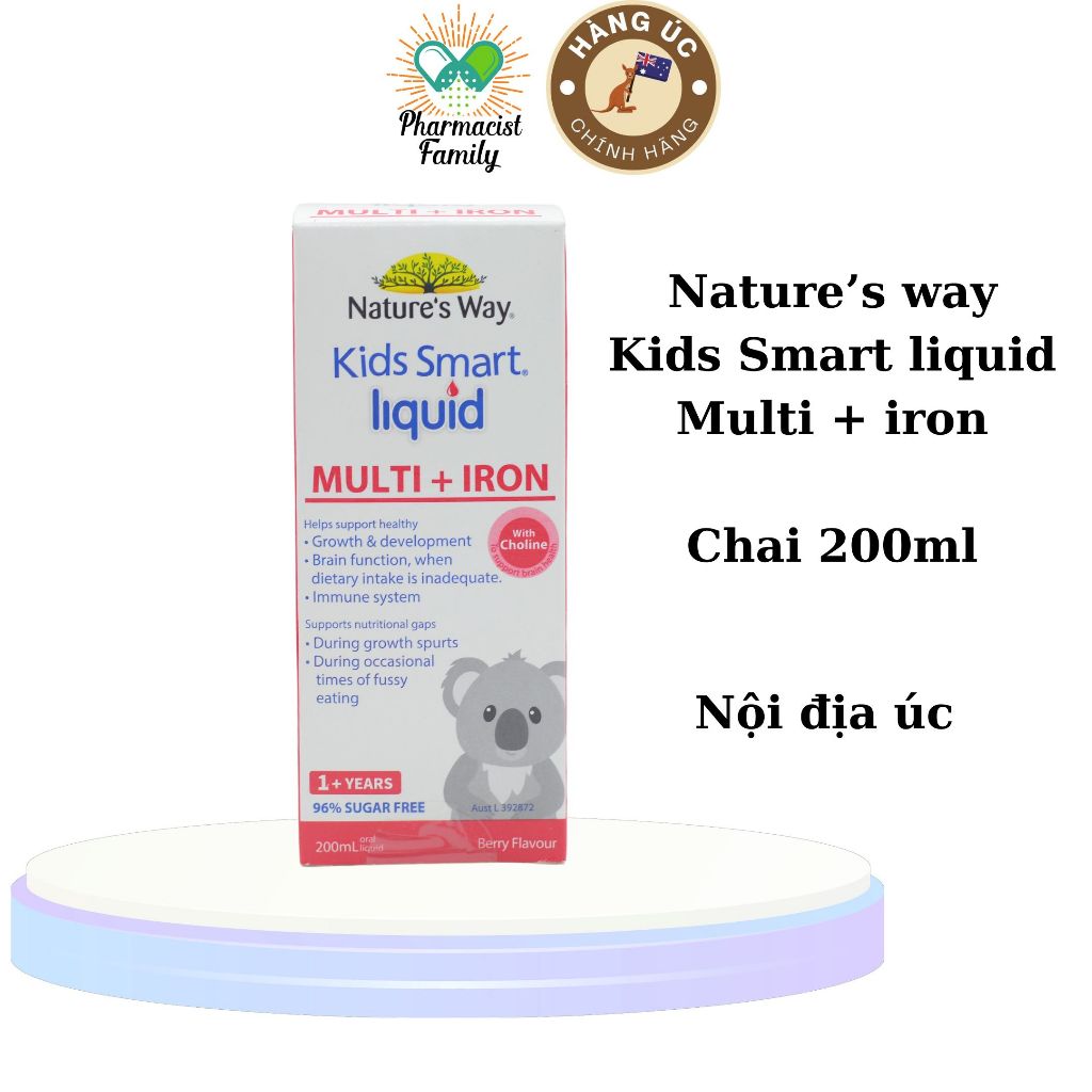 Nature's Way Kids Smart Liquid Multi + Iron Supplement Syrup for ...
