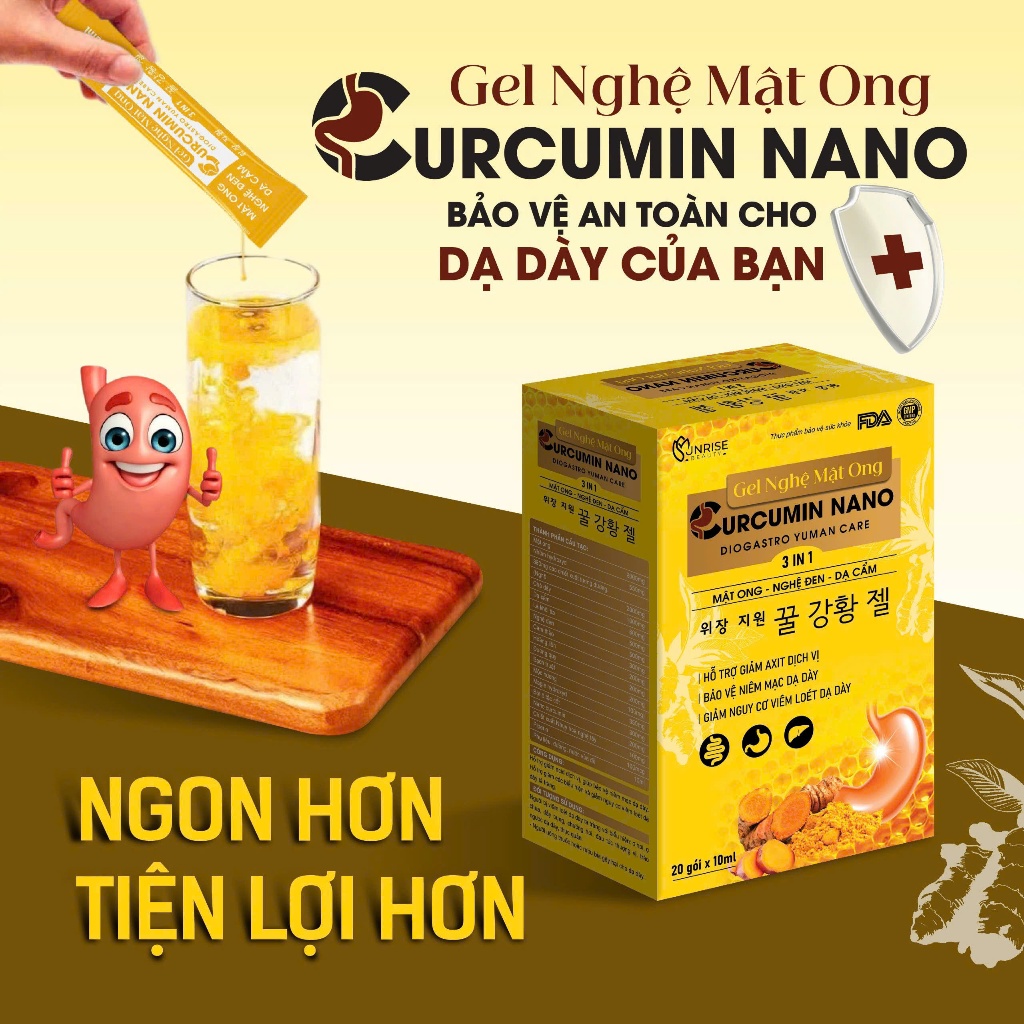 Curcumin Nano honey turmeric Gel with black turmeric and black stomach helps reduce stomach ...