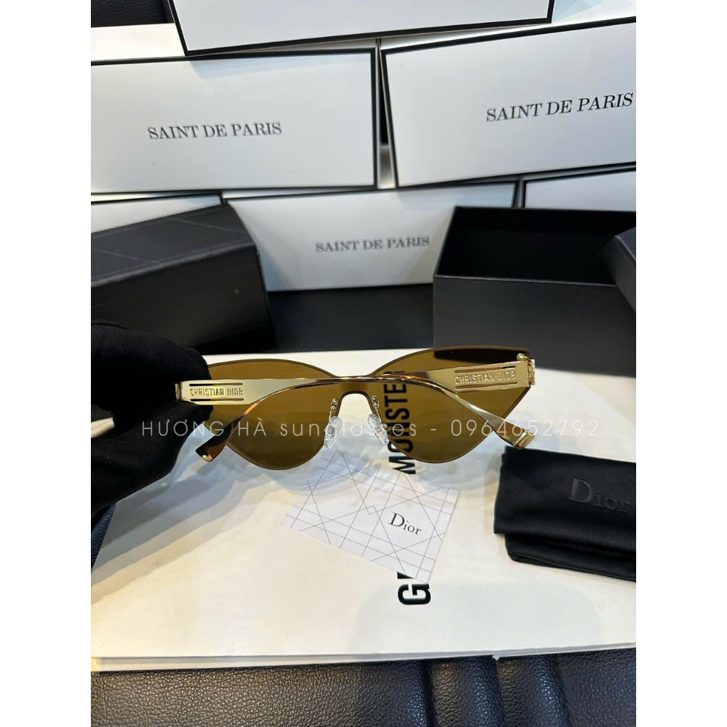 Genuine luxury rimless women's slanted cat eye glasses b0125 | Shopee ...