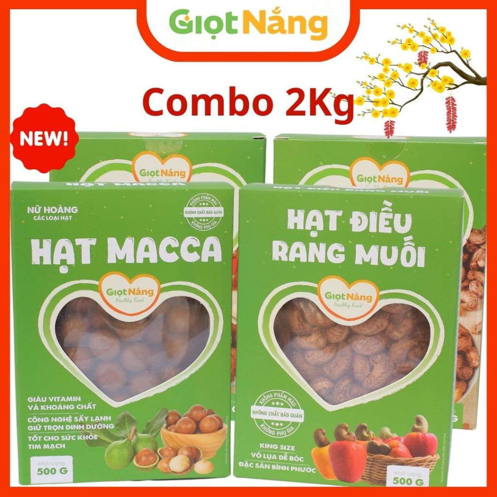 Combo 1Kg Salted Roasted Cashews + 1Kg Macca Size A Luxury Paper Box ...