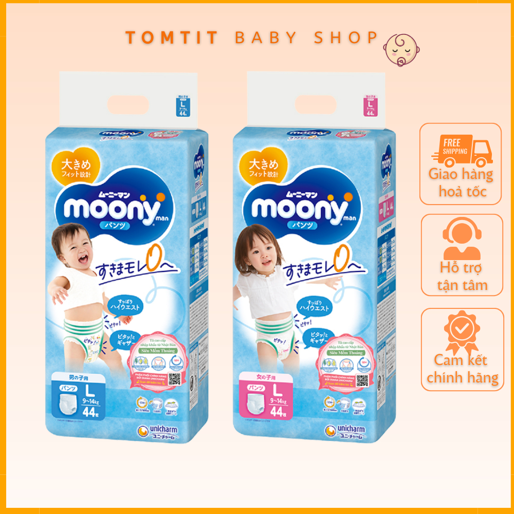 Moony Blue premium diapers/diapers/pants size NB/S/M/L/XL/XXL for boys and girls - Imported ...