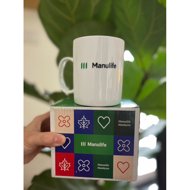 Manulife white ceramic cup (with card “Thank You” + “Happy Birthday ...