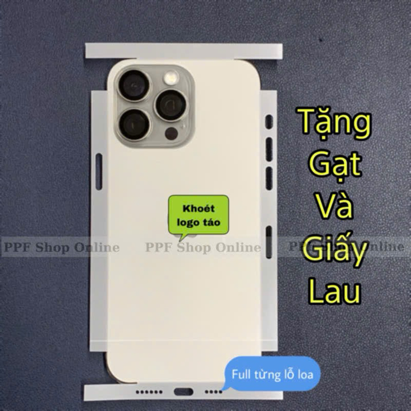 Full back PPF sticker with apple speaker hole border for IPhone 17 Pro ...