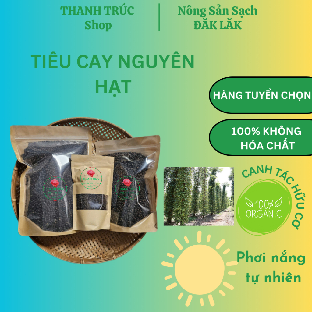 Whole Black Pepper - Dak Lak - Spicy, Fragrant, Pure, Selected (200g ...