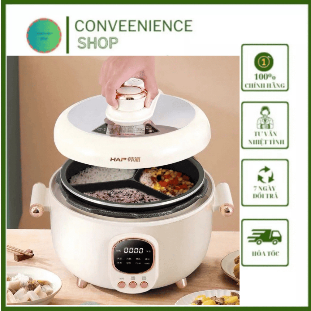 HAP Multifunctional Electric Pressure Cooker 3 Compartments 4L ...