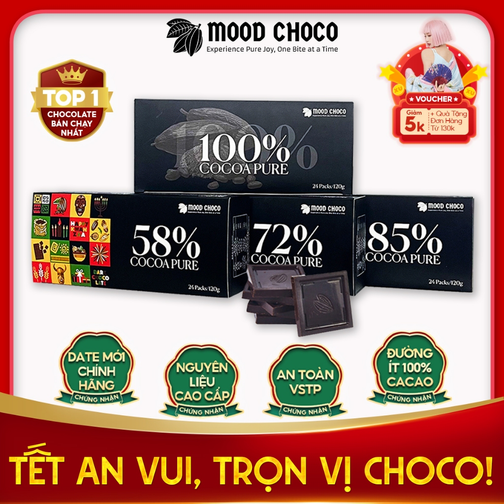 100% unsweetened pure bitter dark chocolate MOOD CHOCO diet cocoa ...