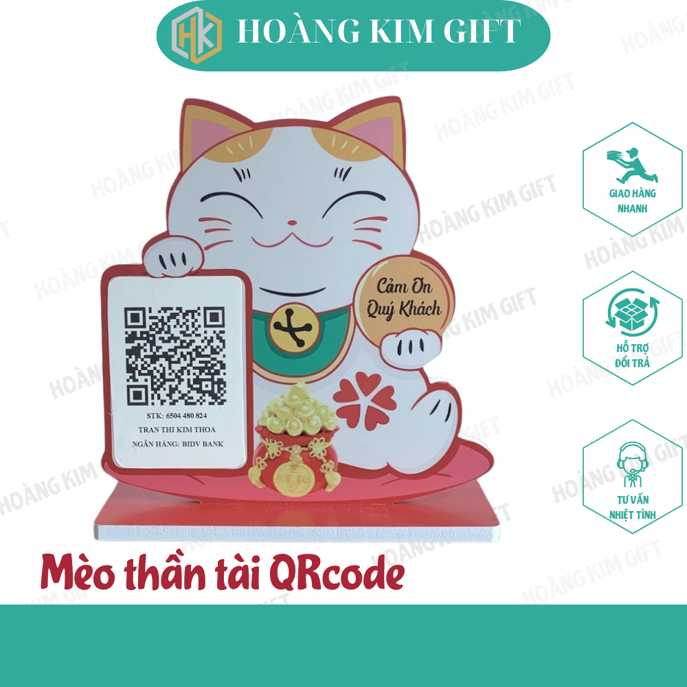 Print bank QR codes, desktop QR codes - Durable and beautiful Fomex plastic board, God of Wealth ...
