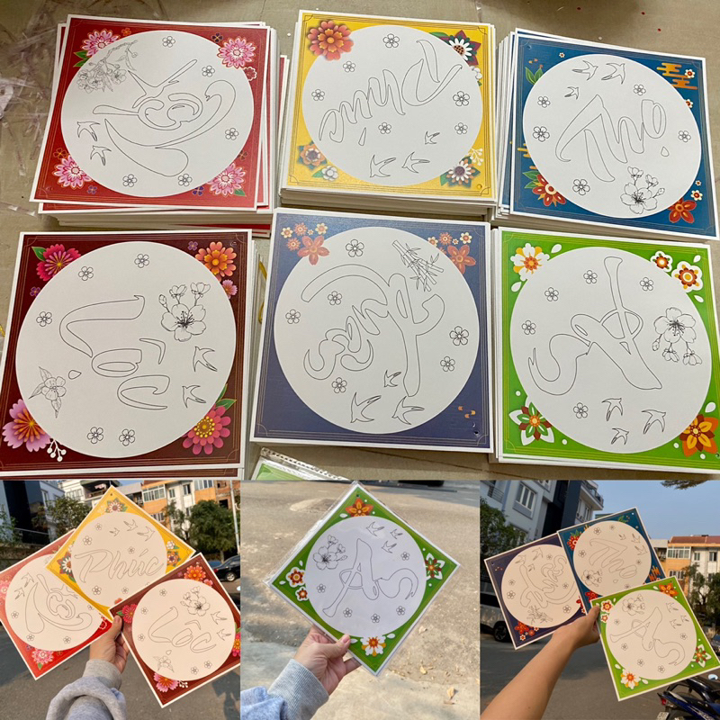 Set of 6 colored calligraphy letters, CNY experience activities for ...