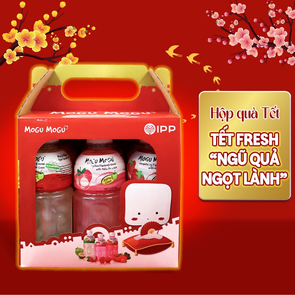 Gift BASKET CNY Mogu 2025 - CNY FRESH "OLD SWEET FRUITS" - Tet Gift Set of 6 Bottles of Mogu ...