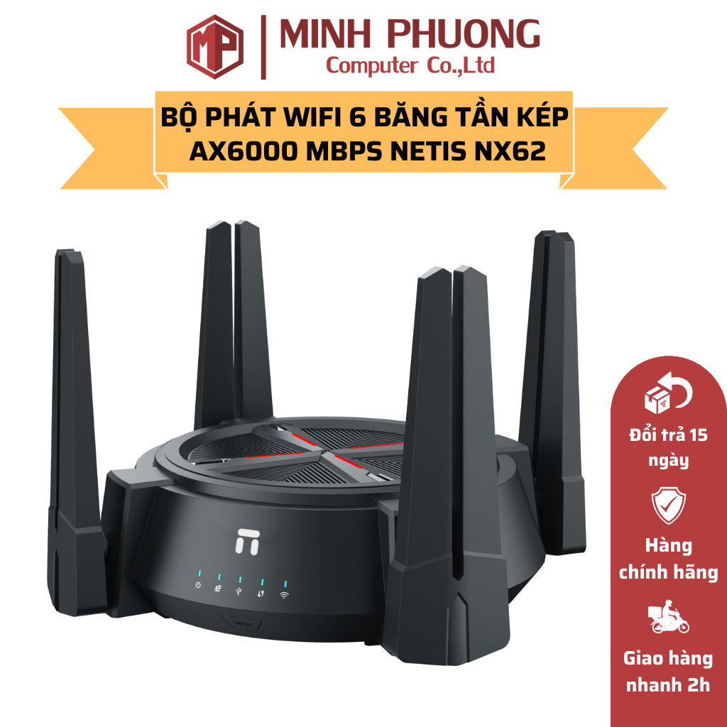 Ax6000 Mbps NETIS Dual Band Wifi 6 Router Model NX62 | Shopee Malaysia