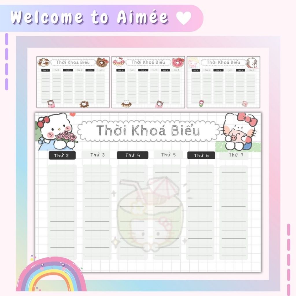 Hello kitty series cartoon timetable Ver 2 |Aimée| | Shopee Malaysia