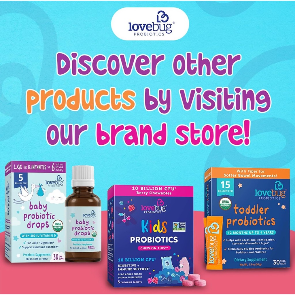 Lovebug Probiotics Liquid Organic Probiotics Probiotic Drops 10ml ...