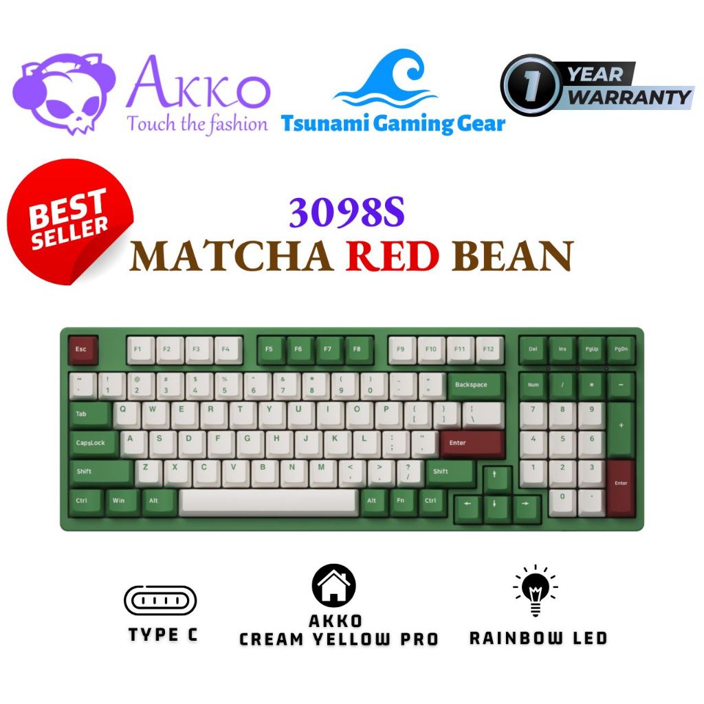 Akko 3098s Matcha Red Bean/ 3087/ 3098/ 3108 v2 DS Matcha Red Bean ...