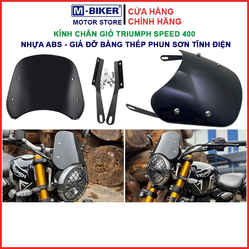 Triumph Speed 400 windshield, Vintage style Triumph Speed 400 headlight ...