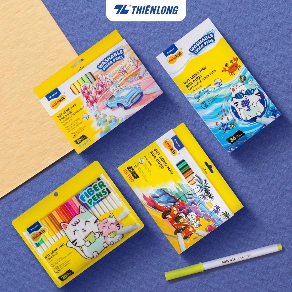 Fiber Pen Thien Long Colokit 20/36 colors - Washable colored markers ...