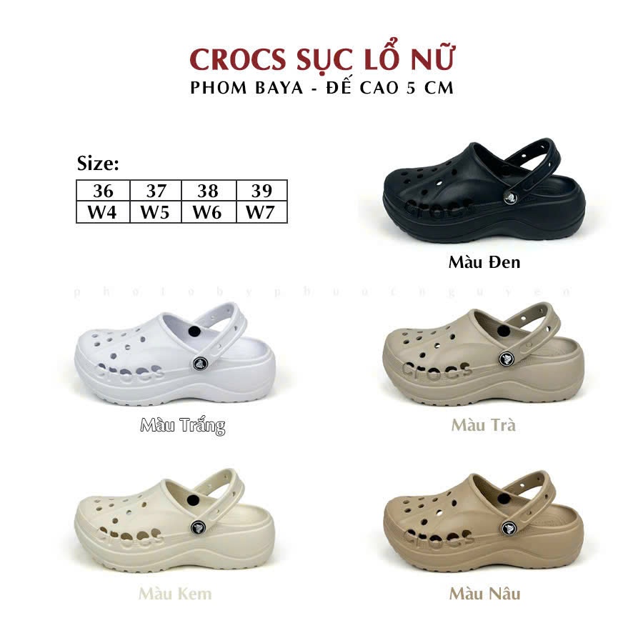Clog Women's Crocs Baya Platform Shoes 7cm High Heel C05 | Shopee Malaysia