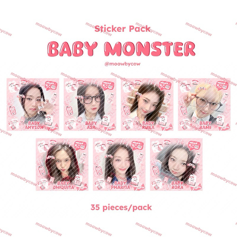 Sticker | Sticker BABY MONSTER 4x4 | Ahyeon, ASA, RUKA, RAMI, CHIQUITA ...