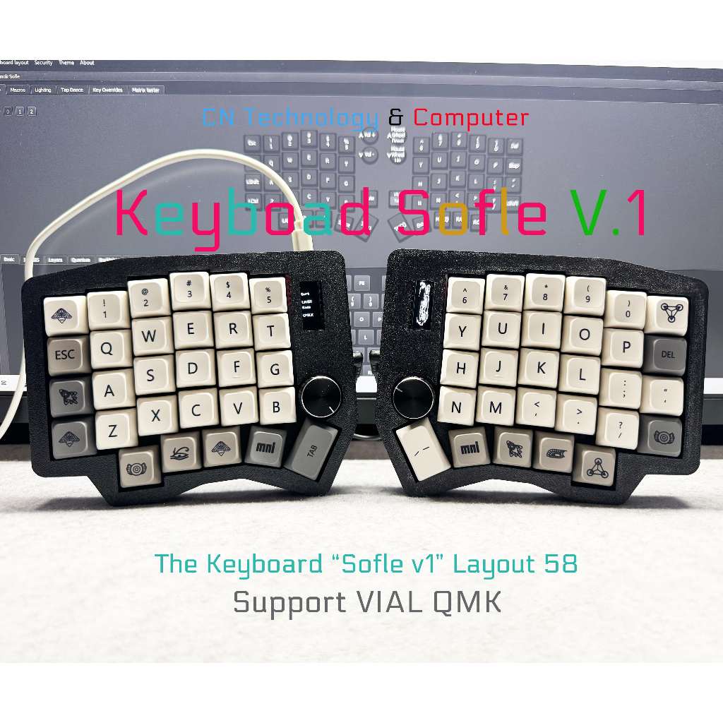 Sofle V1 Split Keyboard Layout 58 Oled Knob Keymap via VIAL QMK ...