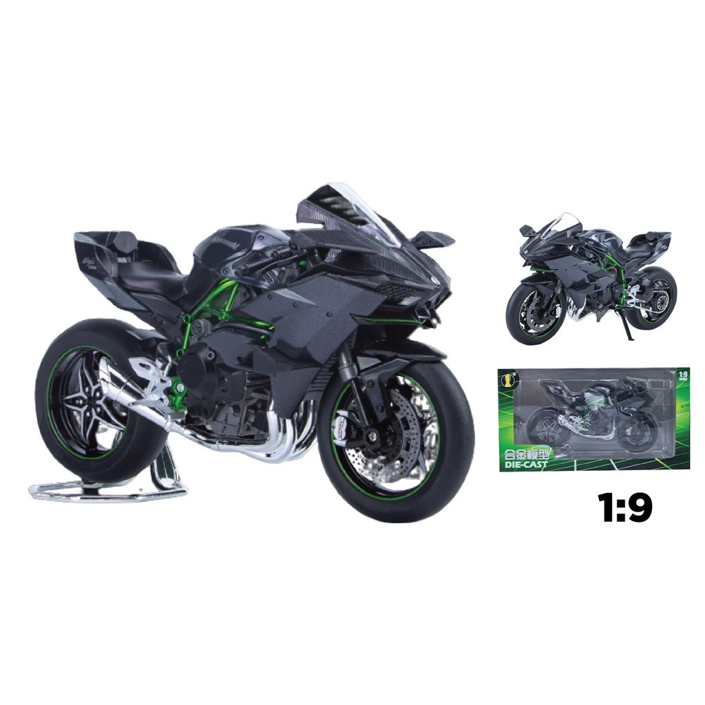 Kawasaki Ninja H2R H2 model scale 1:9 1:12 1:18 Huayi Alloy MSZ Maisto ...