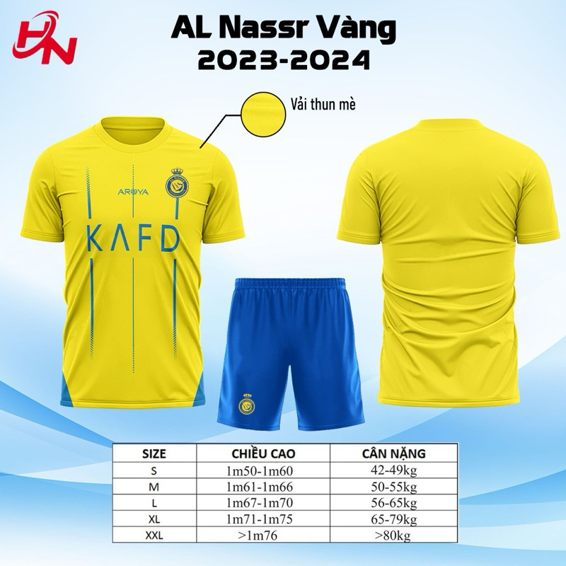 [EMBROADED LOGO] Yellow AL Nassr football kit - type 1 sesame spandex ...