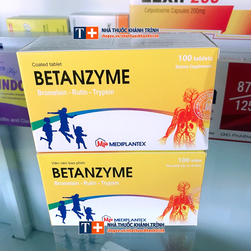 (100 Tablets) Betanzyme Mediplantex - reduces edema, swelling, sore ...