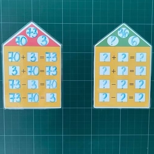 10 copies of Math House, a3 A4 size, printed in color and laminated for ...