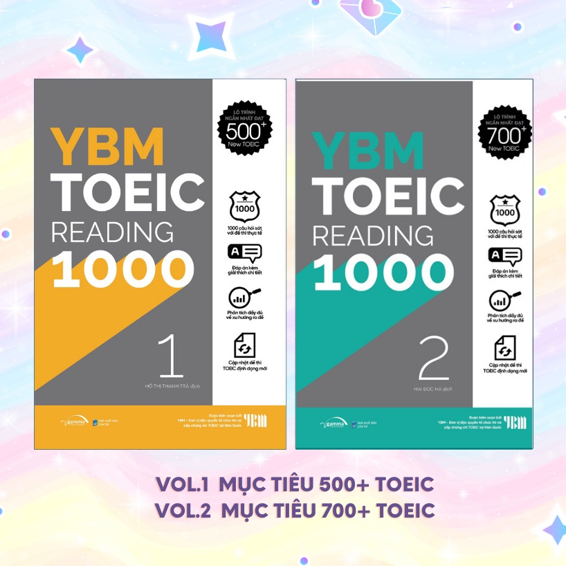 Ybm Toeic Reading 1000 Book Set Vol 1 + Vol 2: Conquer Toeic 500+ to 700+ Roadmap (Odd/Combo ...