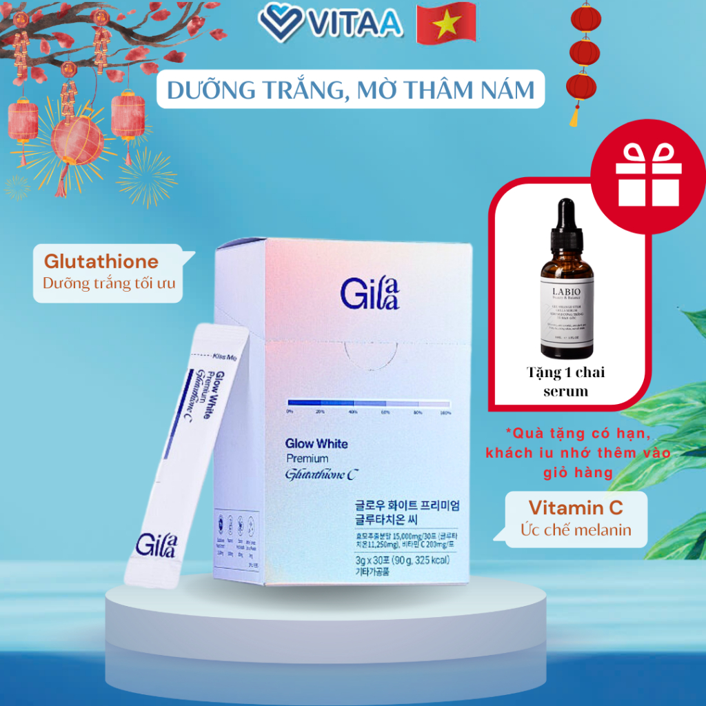 Gilla Glutathione C skin whitening lozenges under tongue helps fade ...