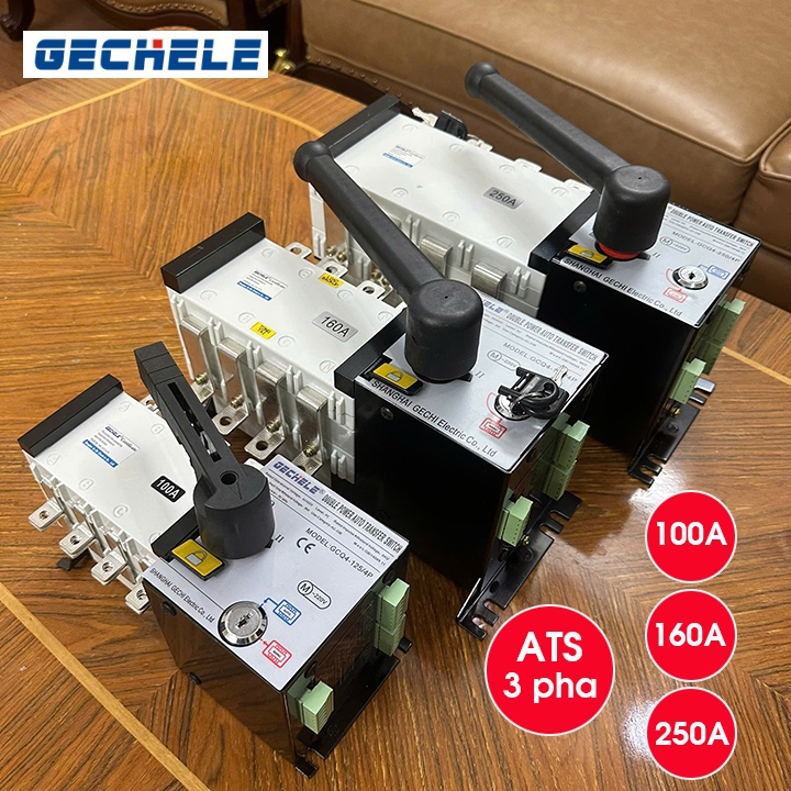 Ats 100A 160A 250A GECHELE automatic power converter 3 phase, 4 pole ...