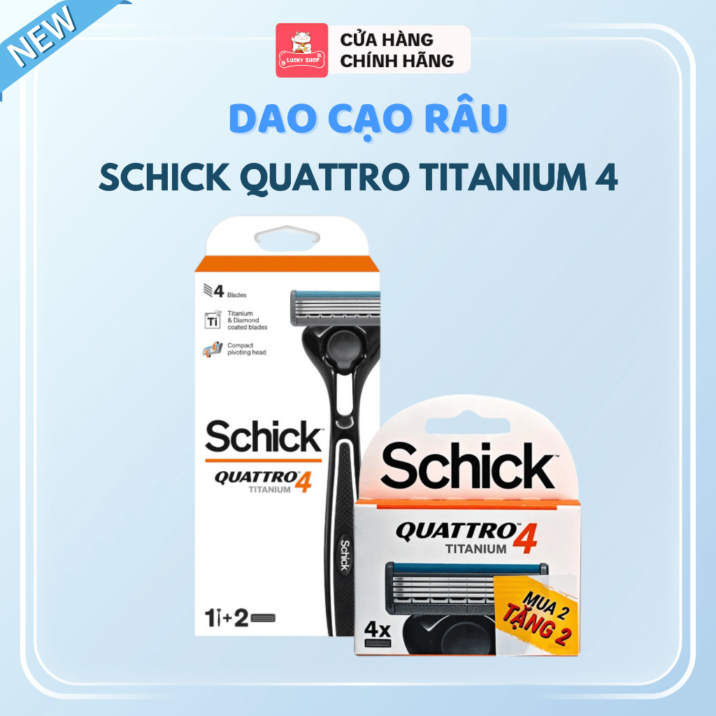 Schick Quattro Titanium 4 Super Sharp Razor with 4 Parallel Blades for ...