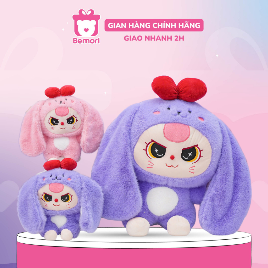 Bemori fluffy baby three rabbit teddy bear, premium soft three-rabbit ...