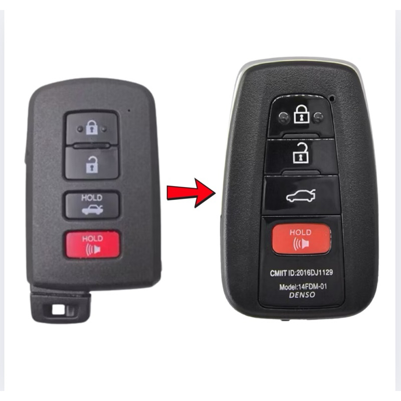 Old Toyota Smartkey Camry Corolla Altis Land cruiser key shell upgraded ...