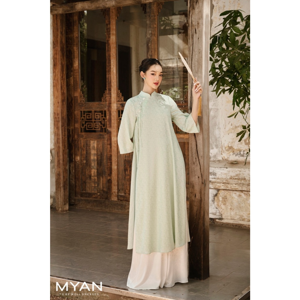 Myan DESIGN An Nhien Yen Ngoc Mai Ao Dai Elegant Jade Flower AVN122337 ...