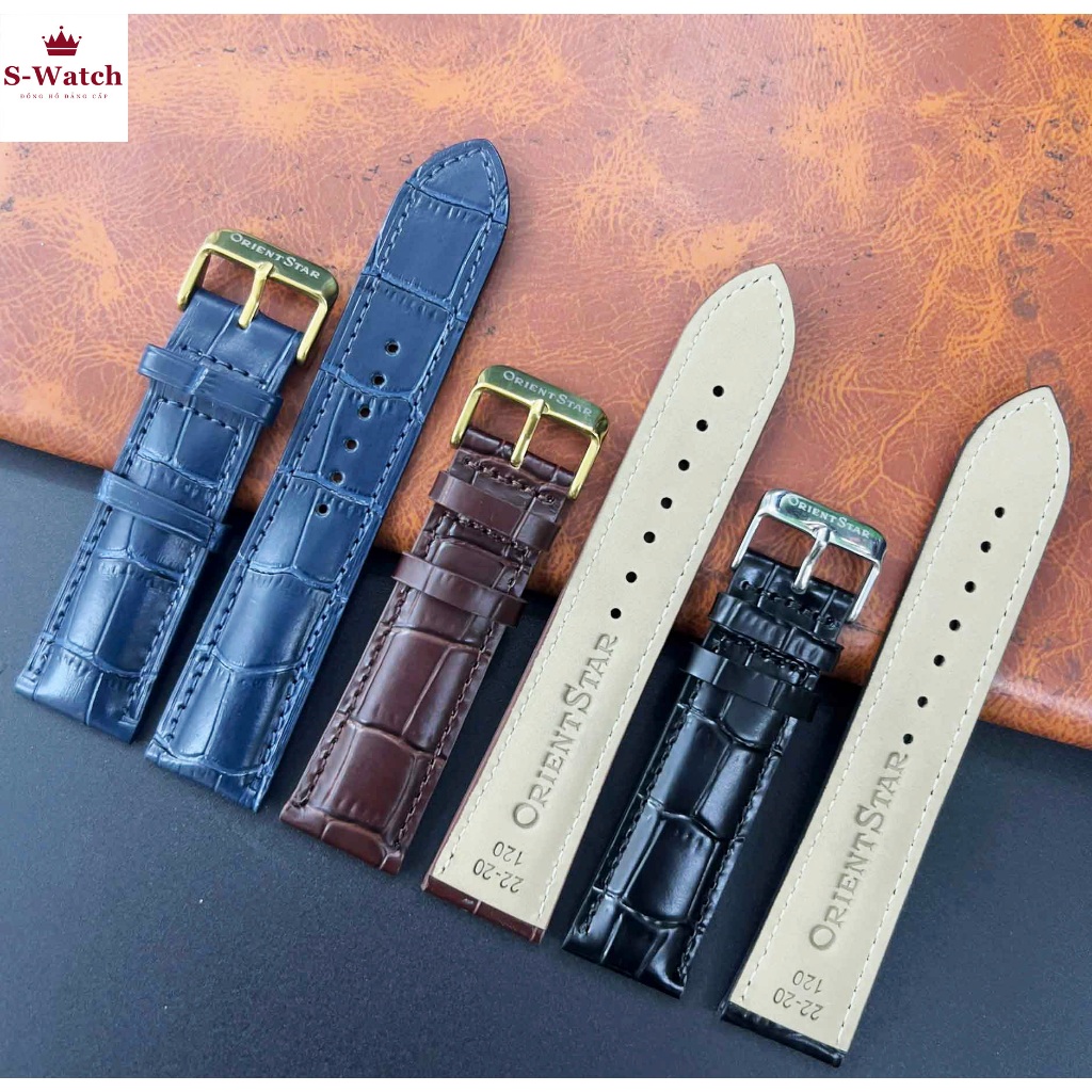 Orient Star logo metal buckle men's leather watch strap, genuine ...