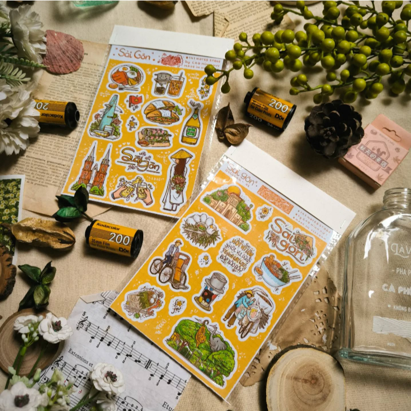 Vietnamese souvenir Postcard stickers Hoi An stickers Hanoi Da Lat Da ...
