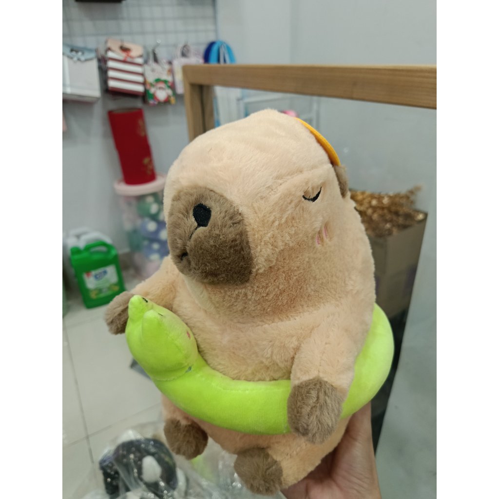 Capybara stuffed animal holding frog float 30cm | Shopee Malaysia