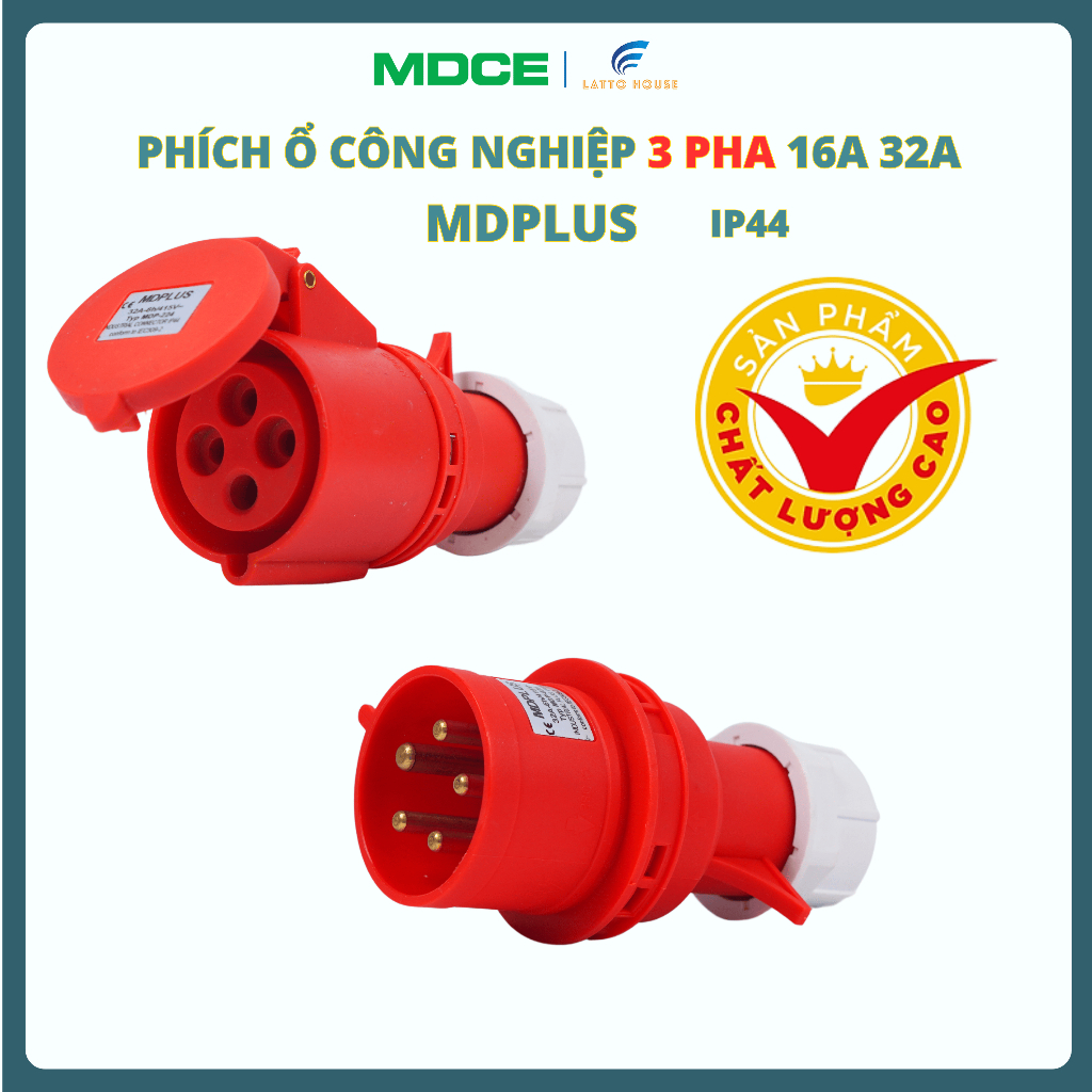 (High-end) MDPLUS 16A 32A 3-phase industrial plug and socket IP44 protection level | Shopee Malaysia