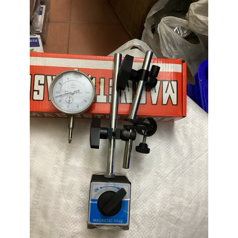 (combo)Magnetic Base set + middle body type dial indicator with round ...