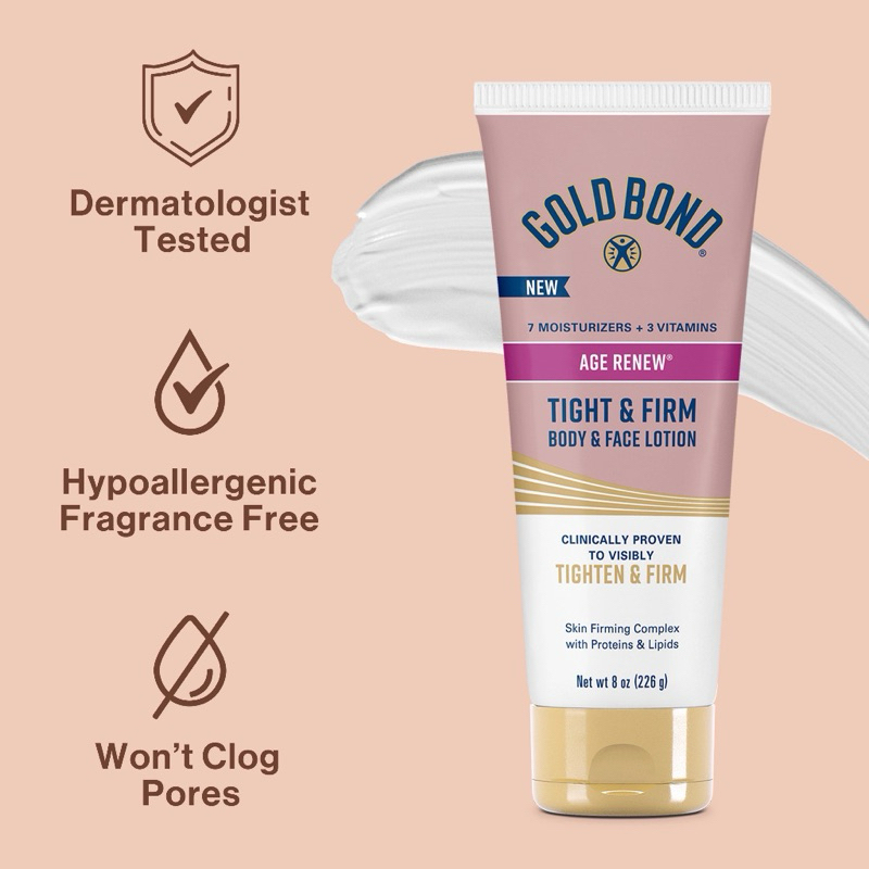 [Bill Us] Gold Bond Age Renew Tight Face and Body Cream & Firm Body & Face Lotion 8oz | Shopee ...