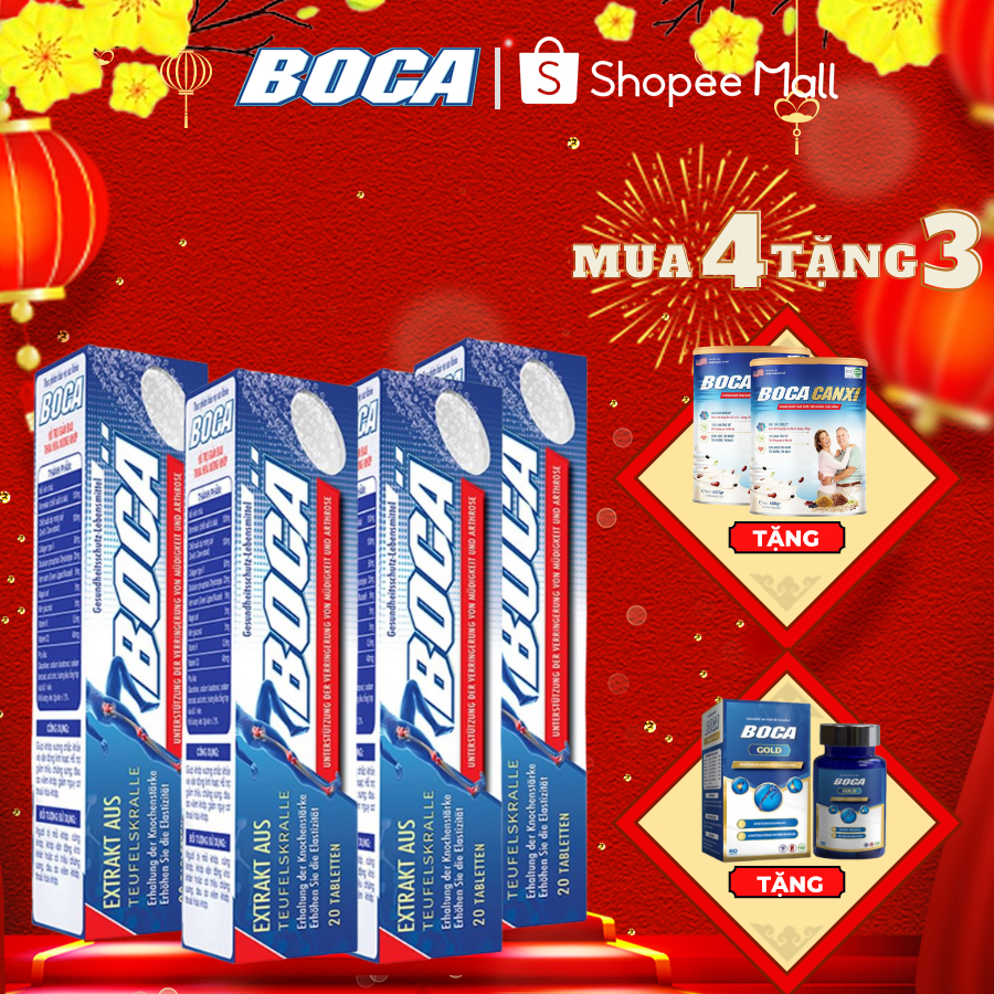 Combo of 4 boxes of BOCA effervescent tablets to relieve bone and joint ...