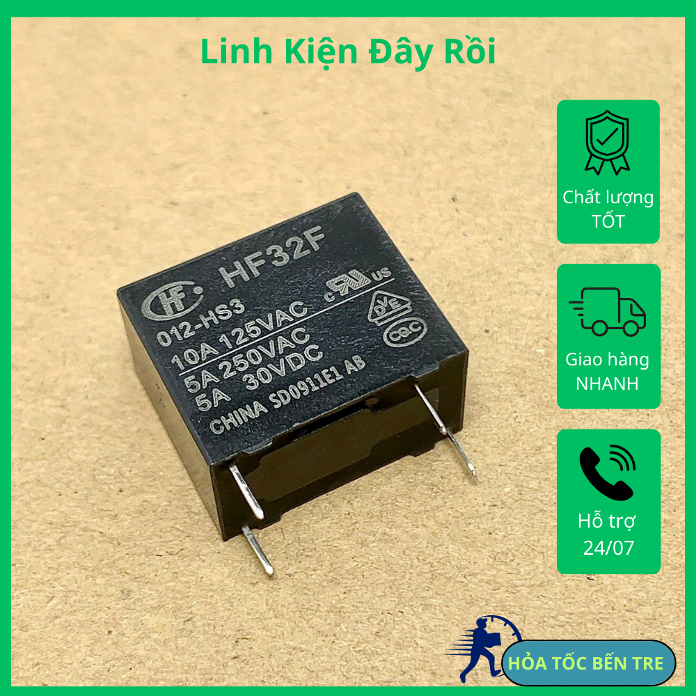 Relay JZC/HF32F 012-HS3-(5A) coil 12V load 250VAC 5A size 10x15x18mm | Shopee Malaysia