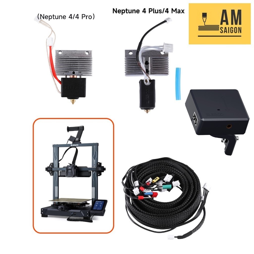 Print head set, 3D printer components Elegoo Neptune 4, Neptune 4 Pro ...