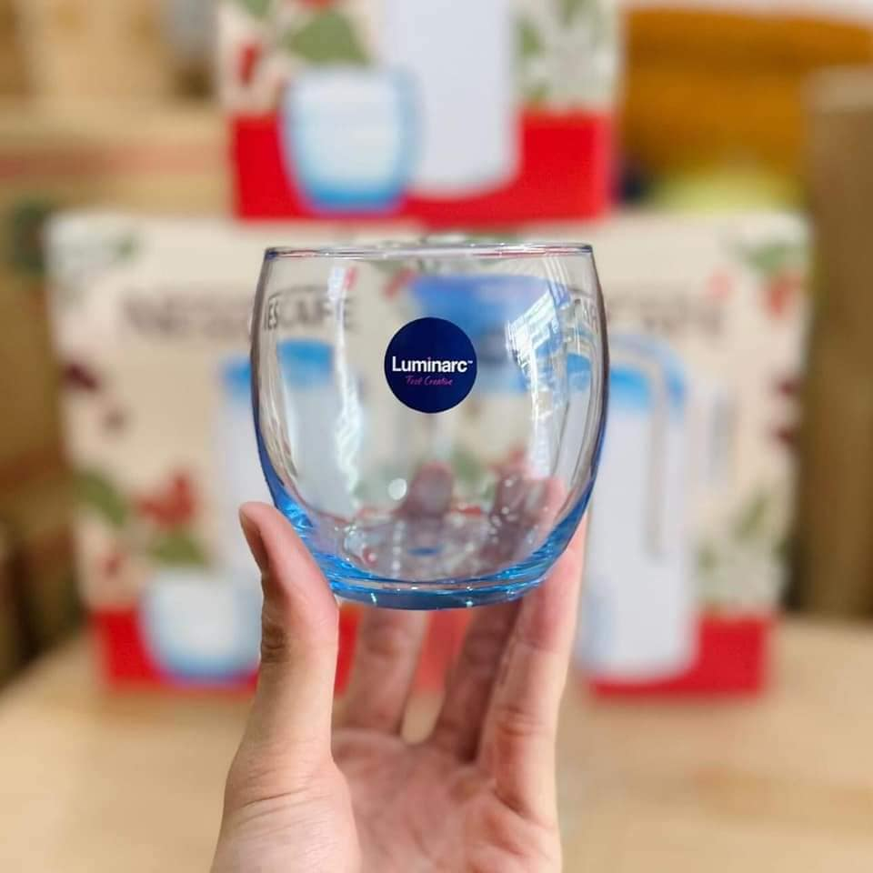 LUMINARC GLASS CUP 320/350 ml (Blue/white) - PREMIUM FRENCH BRAND ...