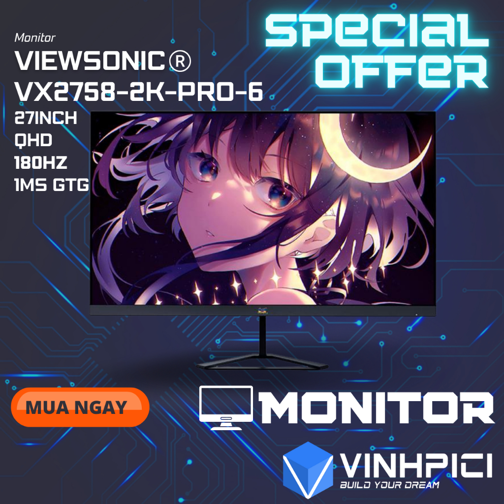 Viewsonic VX2758 PRO-6 Monitor (27inch/QHD/NanoIPS/180Hz/1ms) | Shopee ...