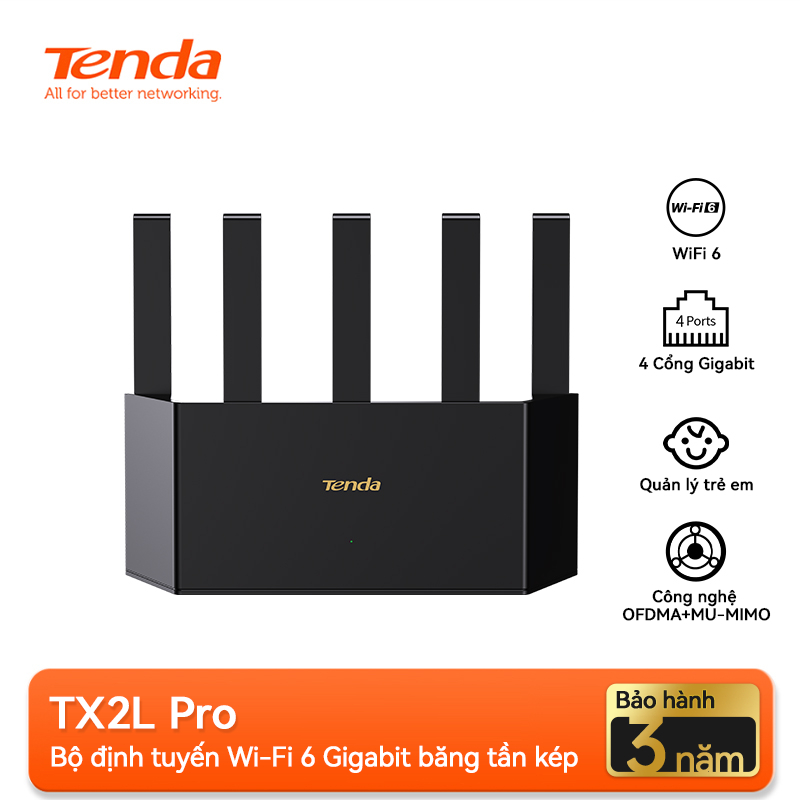 Tenda TX2L Pro WiFi Router Standard WiFi 6 AX1500Mbps supports EasyMesh ...
