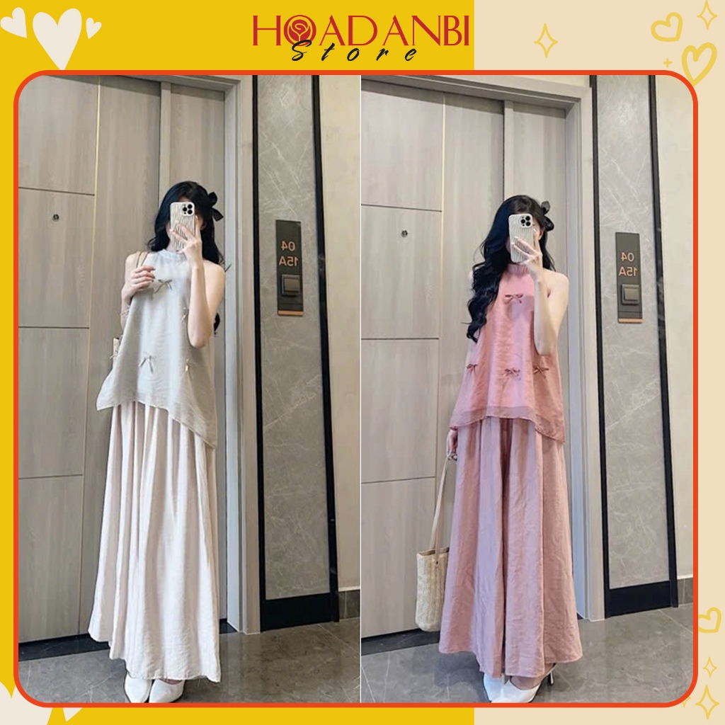 Set of overalls for going out, set of patterned silk chiffon overalls ...